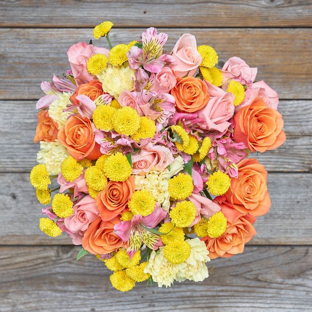 Pink Roses With Peruvian Lilies And Daisies - The Bouqs Co.