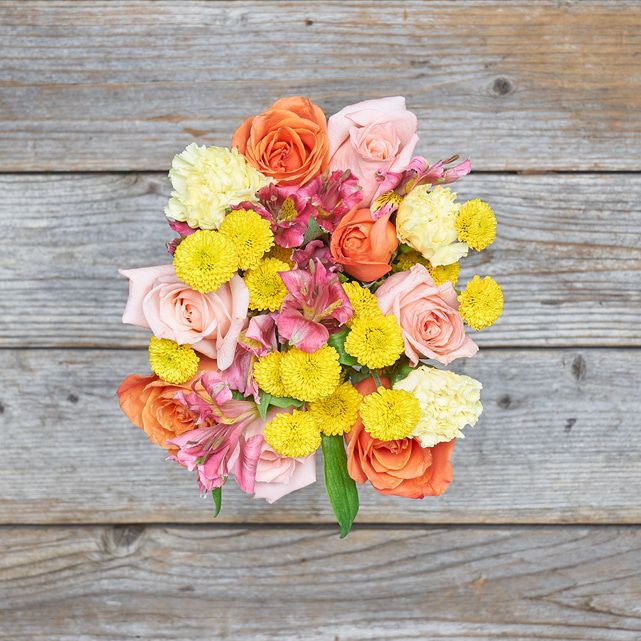 Pink Roses With Peruvian Lilies And Daisies - The Bouqs Co.