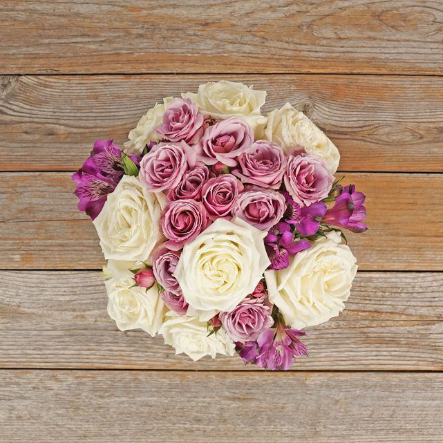 White & Lavender Roses Bouquet - The Bouqs Co.