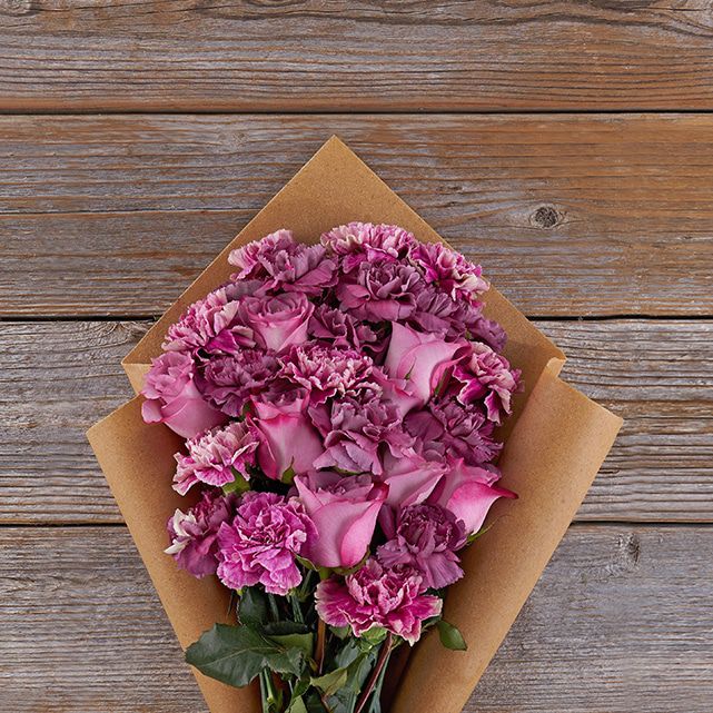 Purple Carnation and Two-Tone Rose Bouquet - The Bouqs Co.