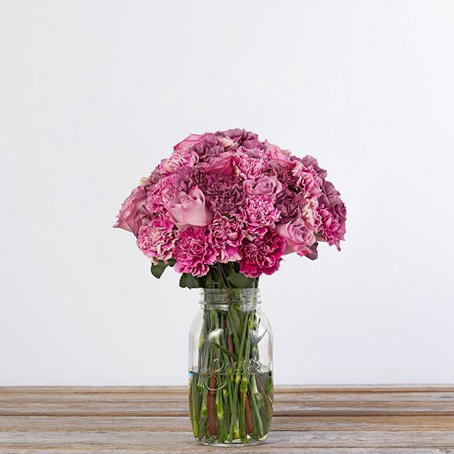 Purple Carnation and Two-Tone Rose Bouquet - The Bouqs Co.