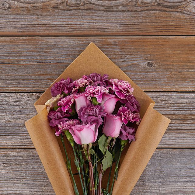 Purple Carnation and Two-Tone Rose Bouquet - The Bouqs Co.