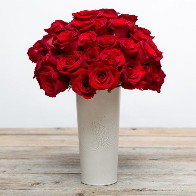 Classic Red Rose Floral Arrangement - The Bouqs Co.