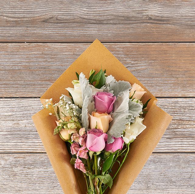 Mixed Rose and Alstroemeria With Dusty Miller - The Bouqs Co.