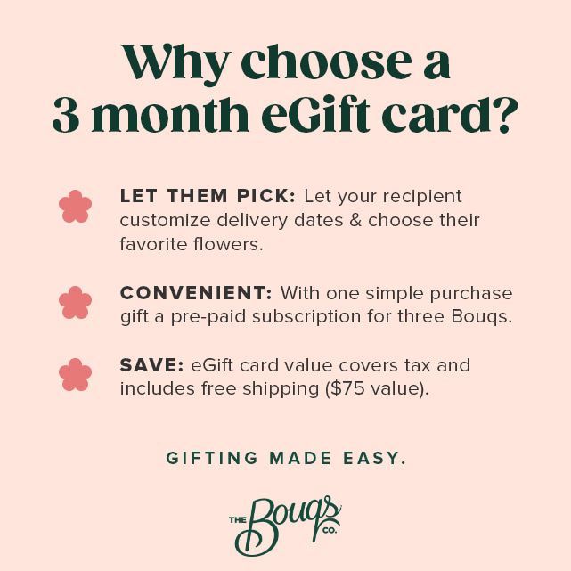 $225 Flower Gift Card - The Gift of Flowers - The Bouqs Co.