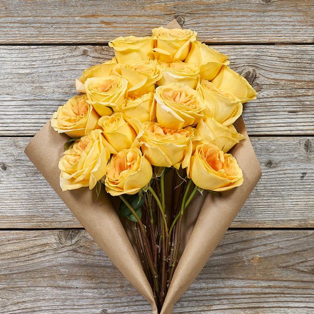 Golden Yellow Garden Roses - The Bouqs Co.
