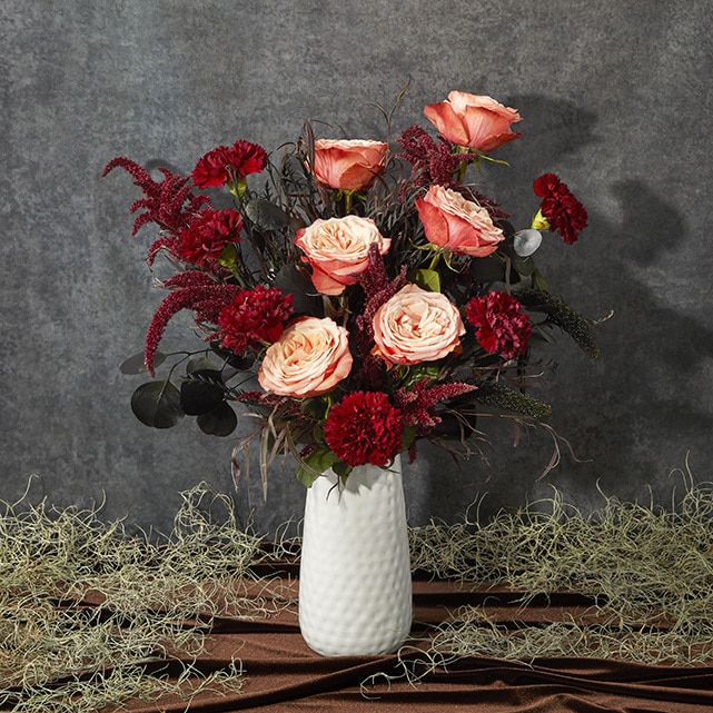Kahala Roses with Carnations & Amaranthus - The Bouqs Co.