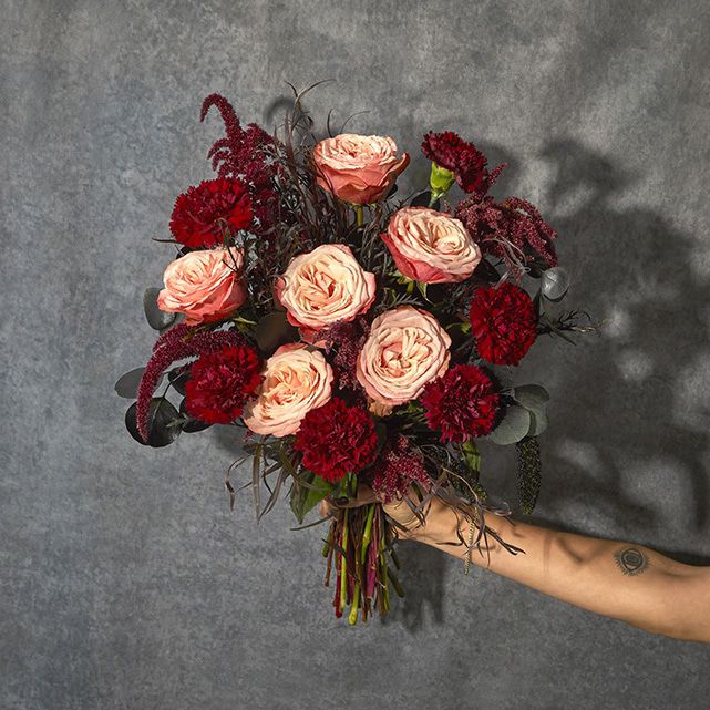 Kahala Roses with Carnations & Amaranthus - The Bouqs Co.