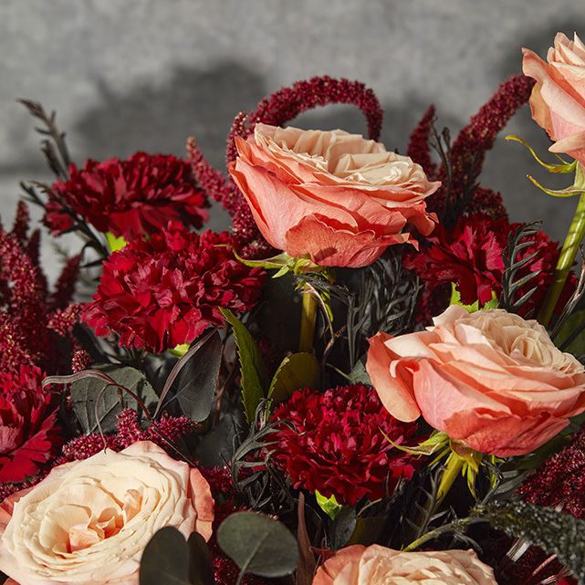 Kahala Roses with Carnations & Amaranthus - The Bouqs Co.
