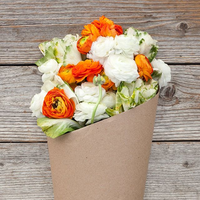 Orange and White Ranunculus Bouquet - The Bouqs Co.