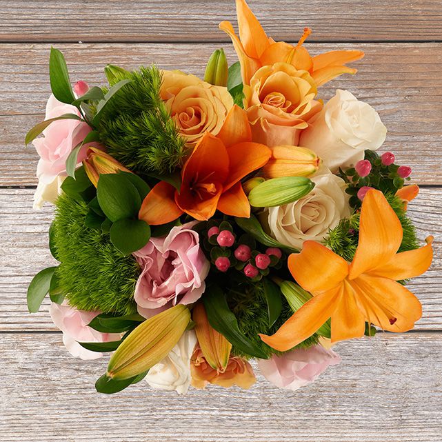 Orange Lily and Mixed Rose Bouquet - The Bouqs Co.