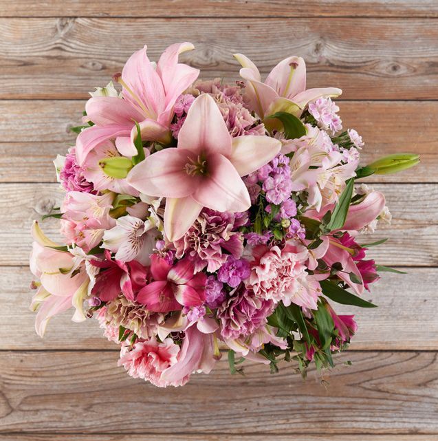 Pink Lily and Carnation Floral Arrangement - The Bouqs Co.