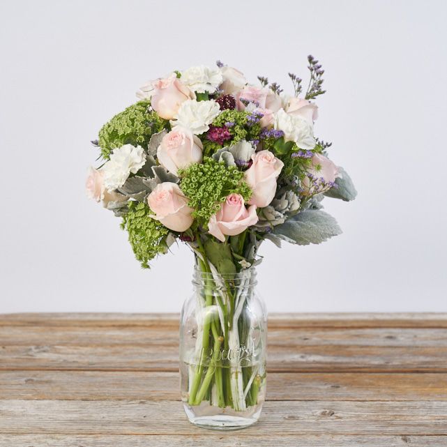 Pink Rose and White Carnation Floral Mix - The Bouqs Co.
