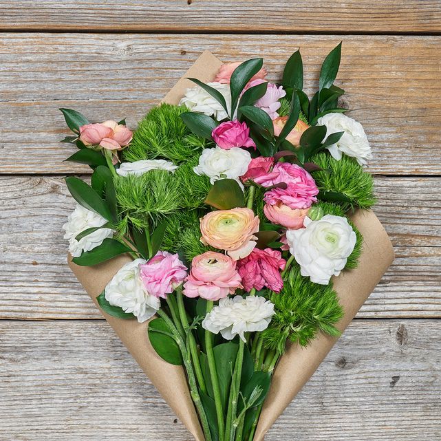 Pink, White and Peach Ranunculus Flowers - The Bouqs Co.