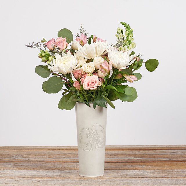 Pink and White Spray Roses and Alstroe Arrangement - The Bouqs Co.