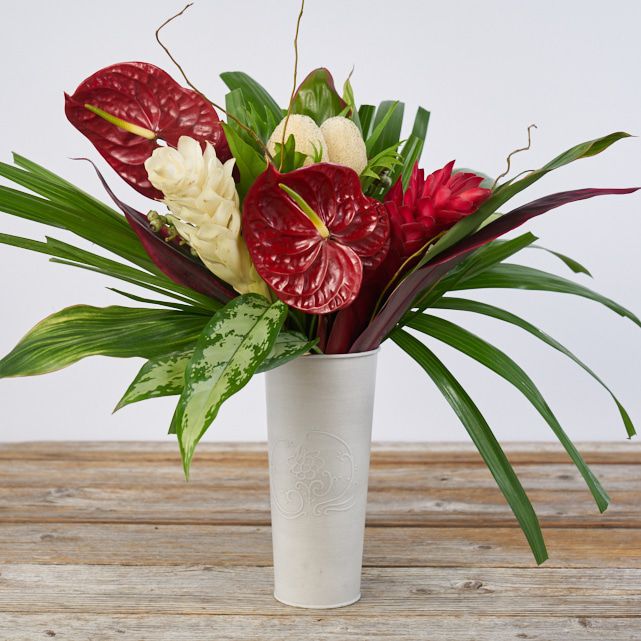 Red Anthurium, Loofah and Ginger Bouquet - The Bouqs Co.