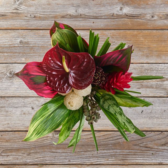 Red Anthurium, Loofah and Ginger Bouquet - The Bouqs Co.