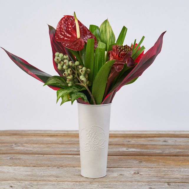 Red Anthurium, Loofah and Ginger Bouquet - The Bouqs Co.