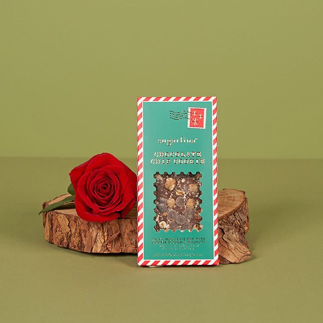 Red Roses with a Sugarfina Cookie Dough Bar - The Bouqs Co.