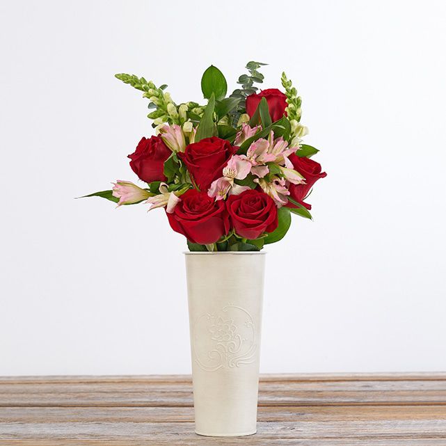 Red Rose and Pink Peruvian Lily Bouquet - The Bouqs Co.
