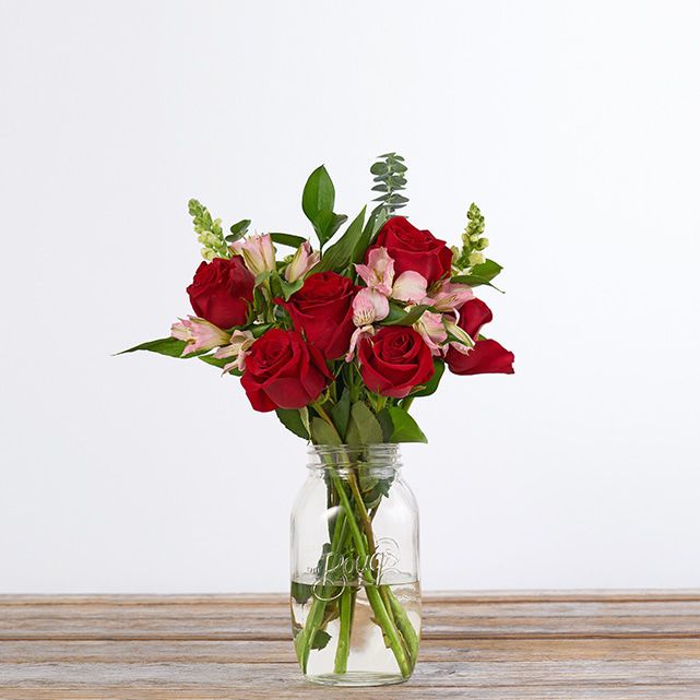 Red Rose and Pink Peruvian Lily Bouquet - The Bouqs Co.
