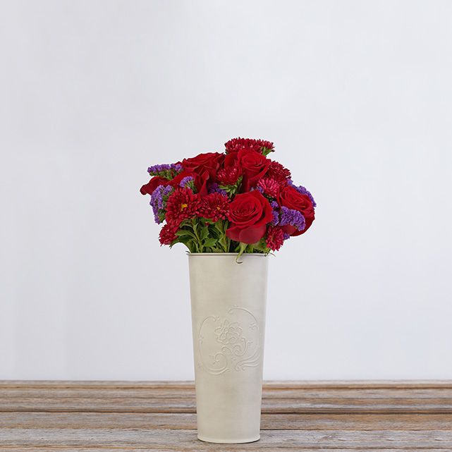 Red Rose and Purple Pom Flower Bouquet - The Bouqs Co.