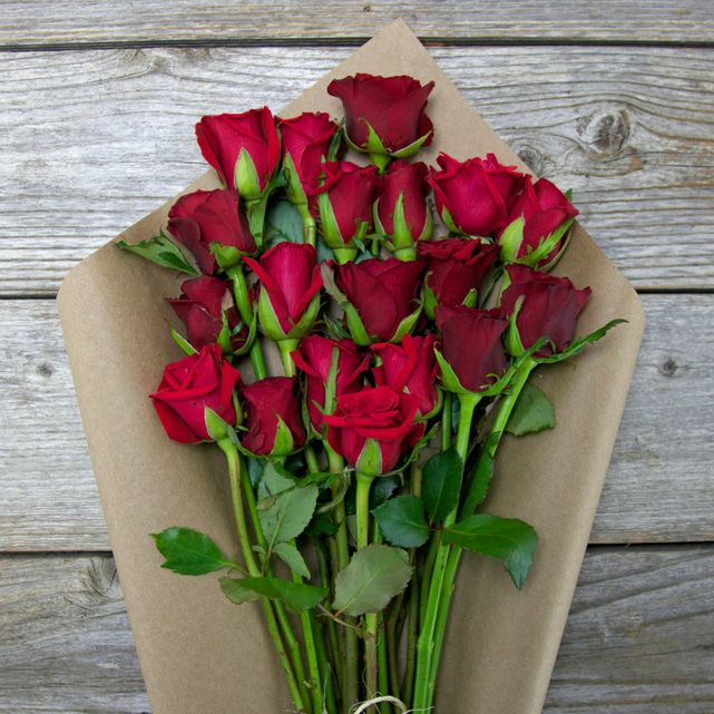 Red Tea Rose Floral Arrangement - The Bouqs Co.