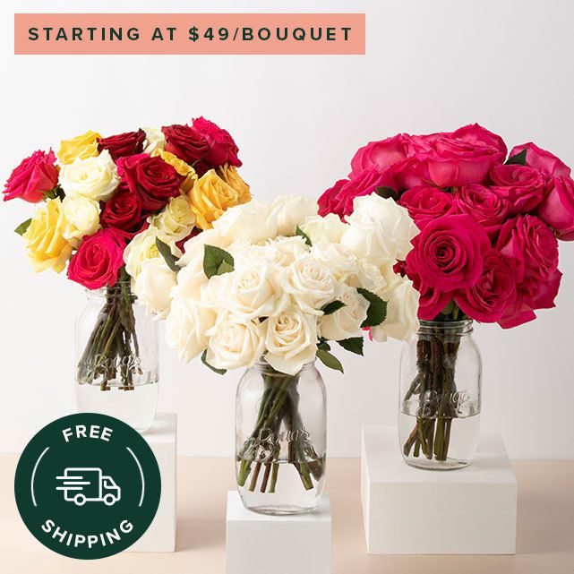 Gift Trio Package of Three Bouquets of Roses - The Bouqs Co.