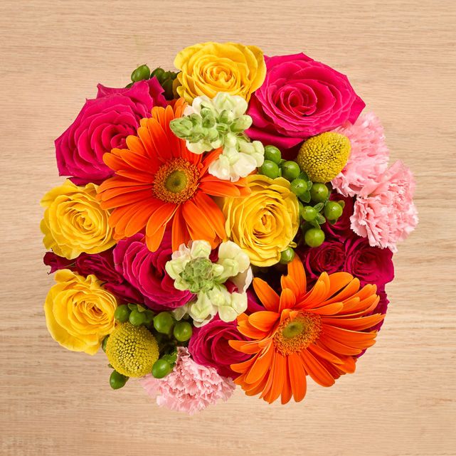 Pink Carnation and Yellow Rose Bouquet - The Bouqs Co.