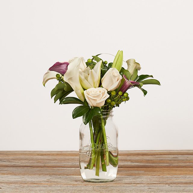 White Calla Lilies with White Roses - The Bouqs Co.